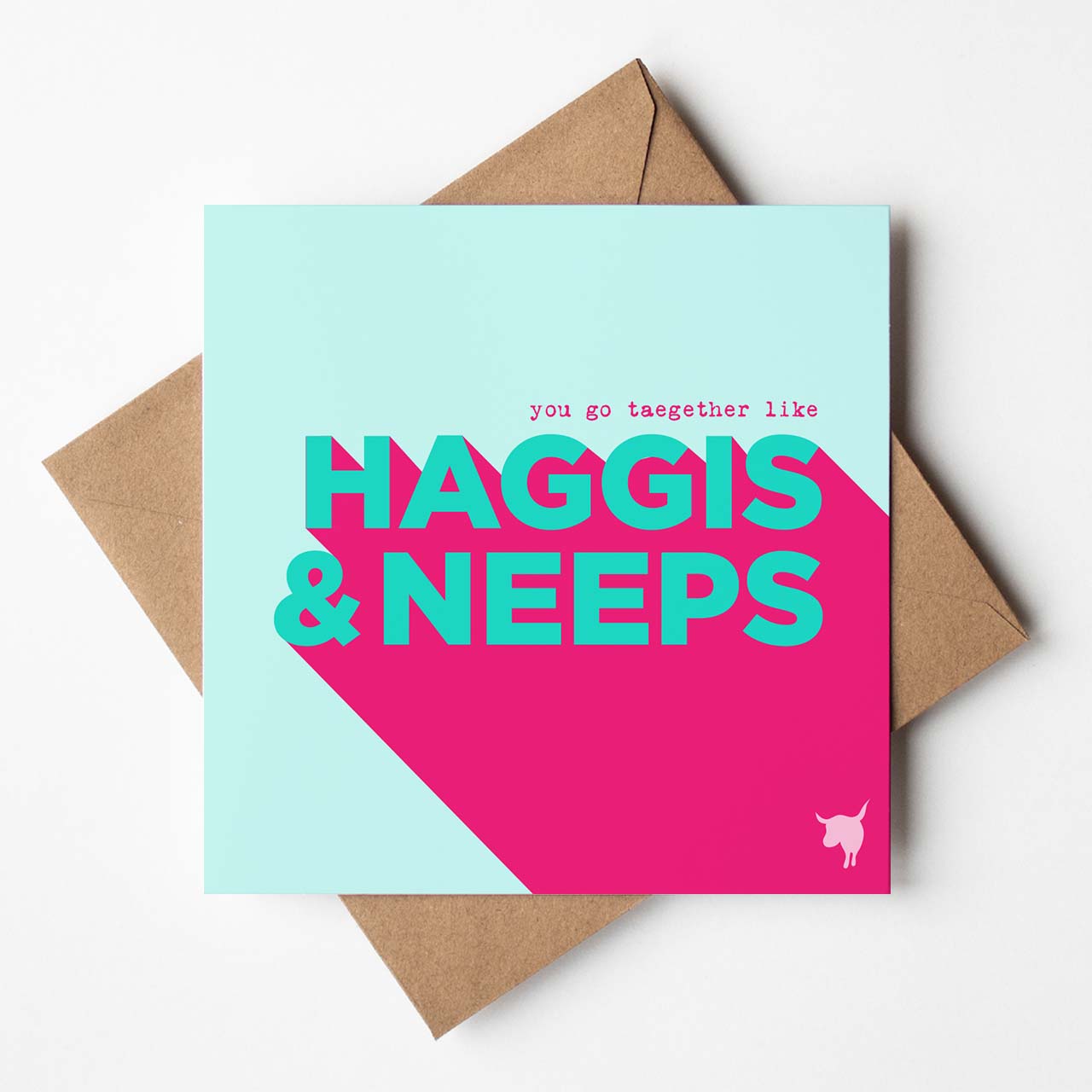 'You go taegether like Haggis & Neeps' Scottish Wedding Card – Hiya Pal Ltd