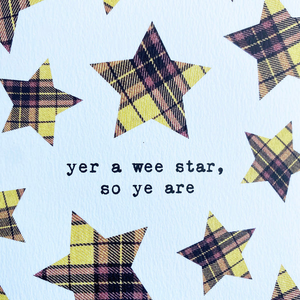 'Yer A Star' Scottish Thank You Card – Hiya Pal Ltd